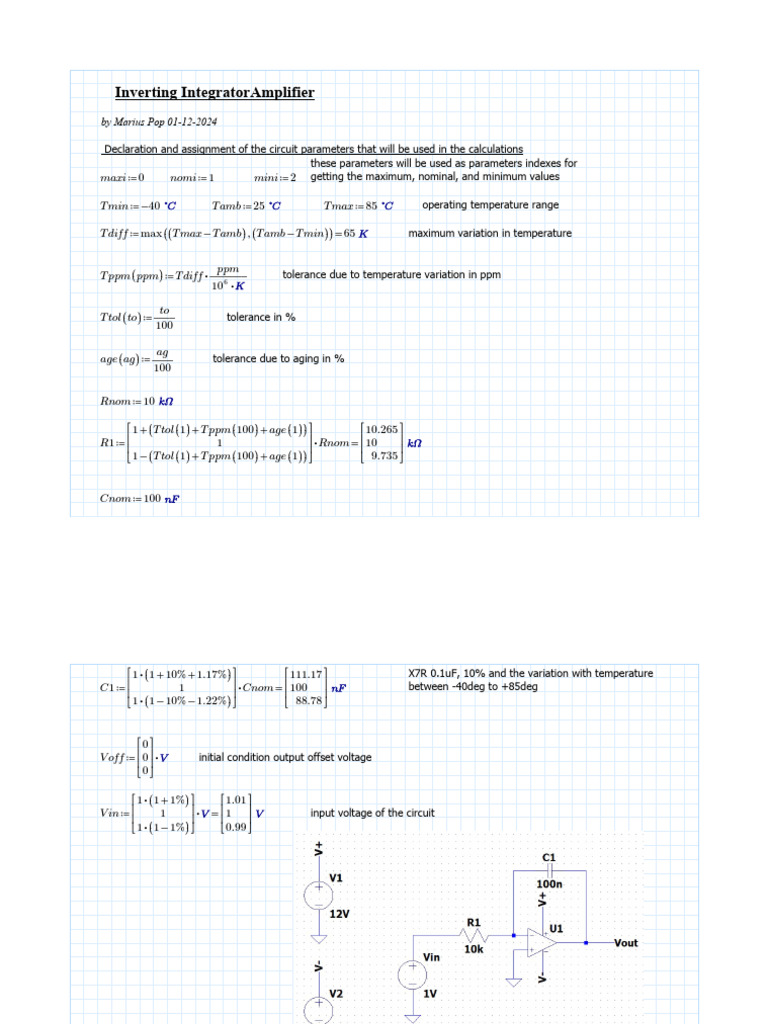 Example2 Inverting Integrator Amplifier | PDF | Amplifier | Electronics