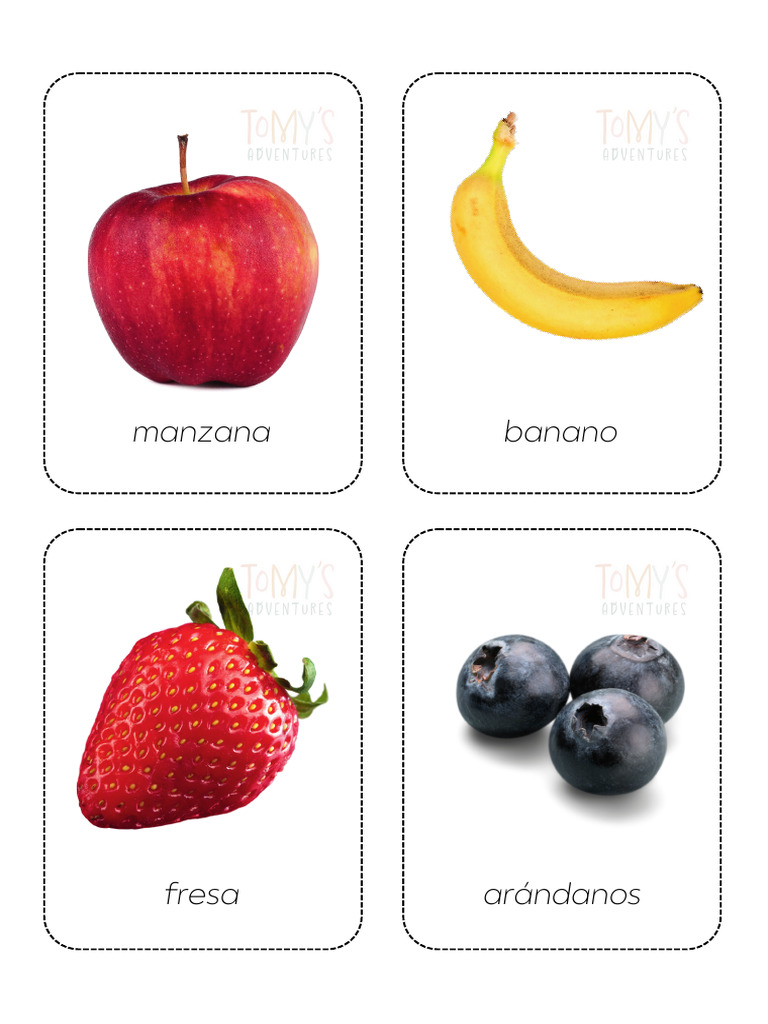 Flash Cards Alimentos Tomys Adventures | PDF | Sopa | Cocina