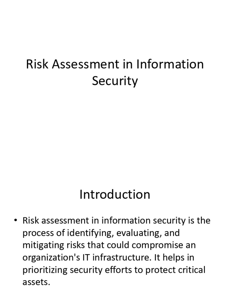 Risk Assessment Info Security | PDF | Risk | Computer Security
