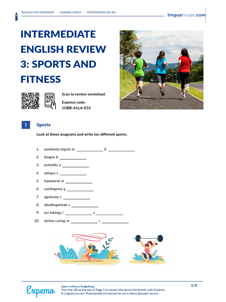 Sports and Fitness English Review | PDF | English Language | Sports