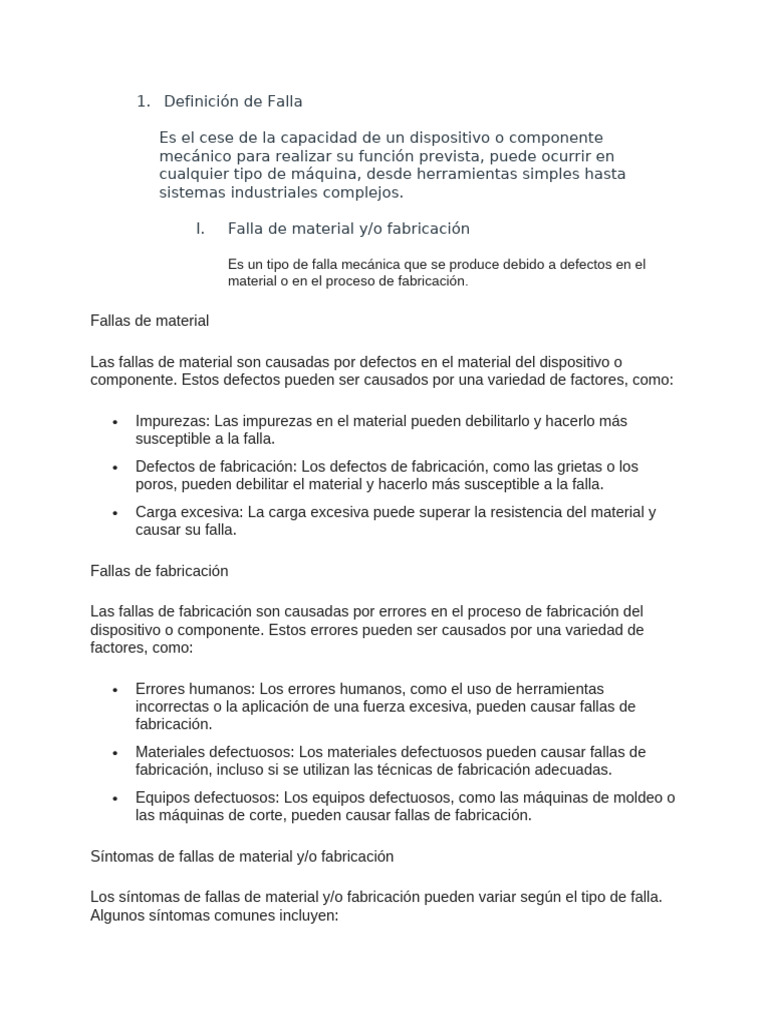 Definición de Falla | PDF | Fractura | Materiales