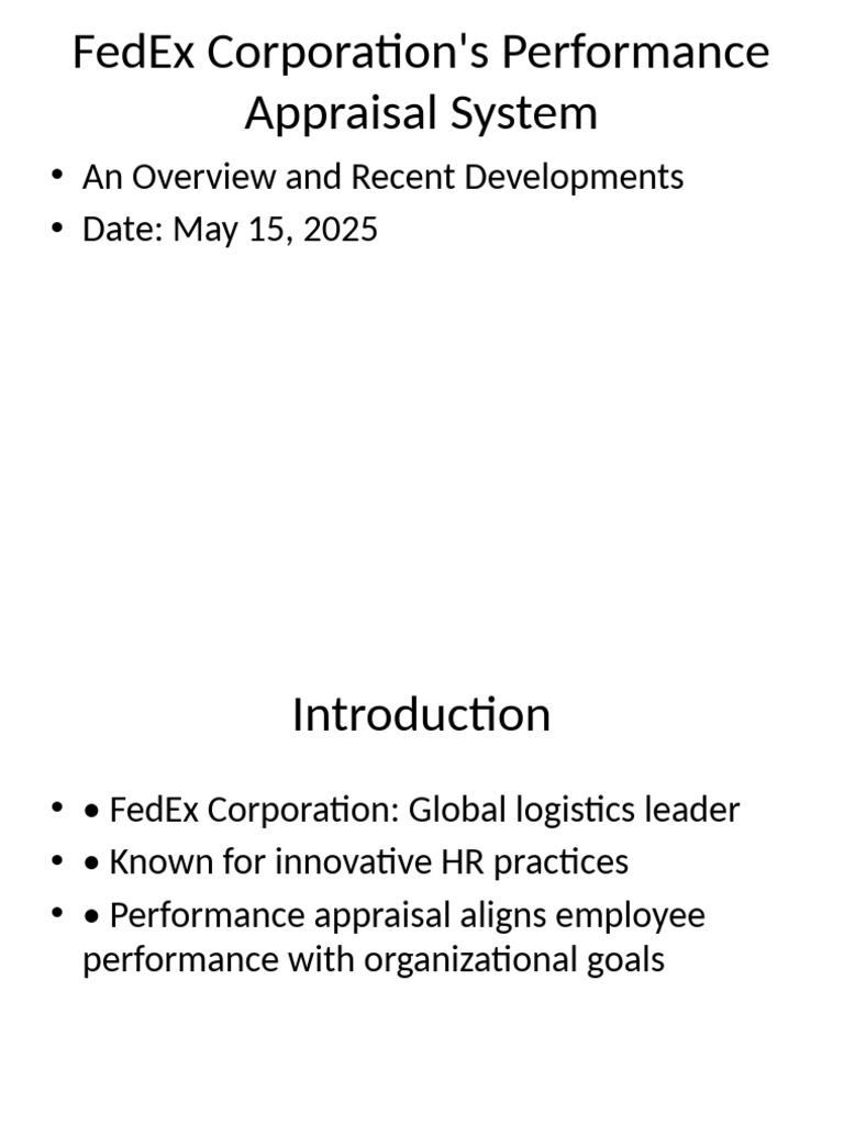 FedEx Performance Appraisal Presentation | PDF