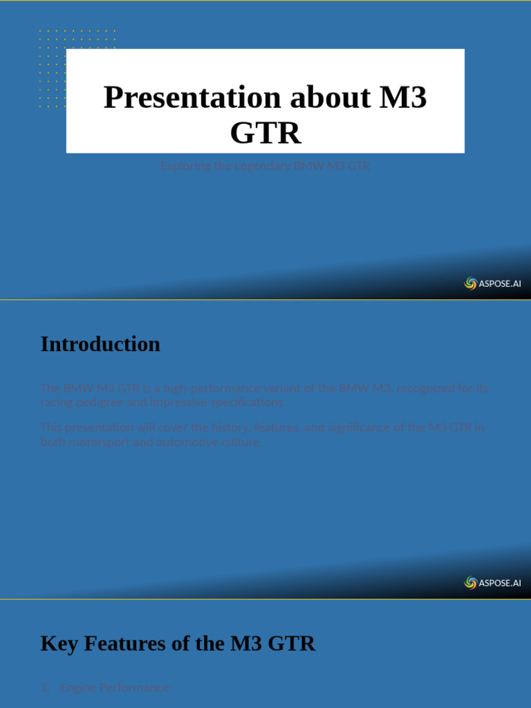 Presentation About M3 GTR | PDF