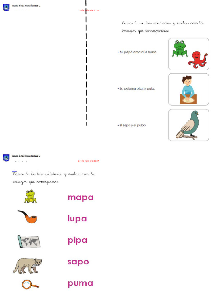CONSONANTE P-LENGUAJE 25 de Julio | PDF