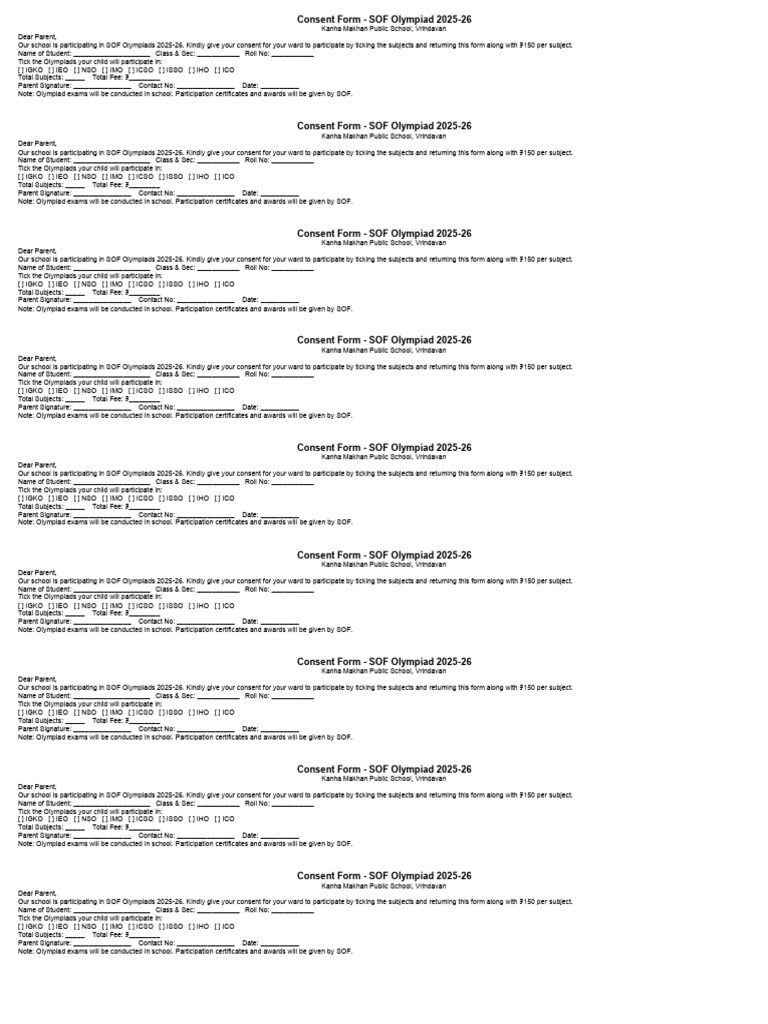 Consent Form Consolidated | PDF