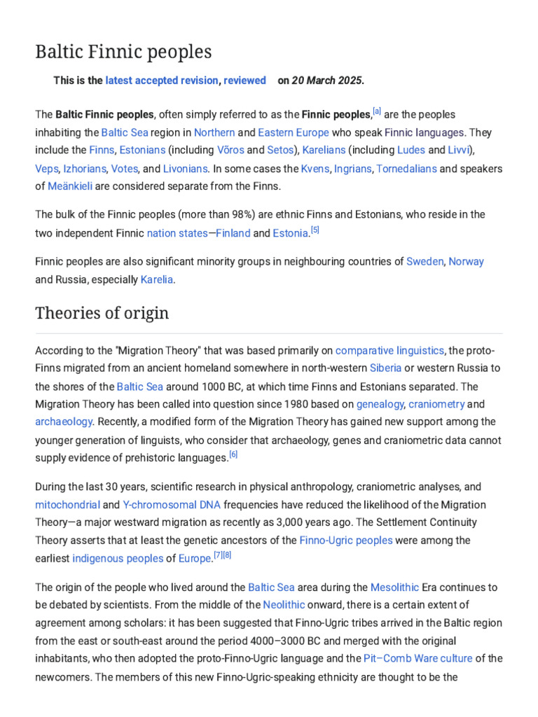 Baltic Finnic Peoples - Wikipedia | PDF