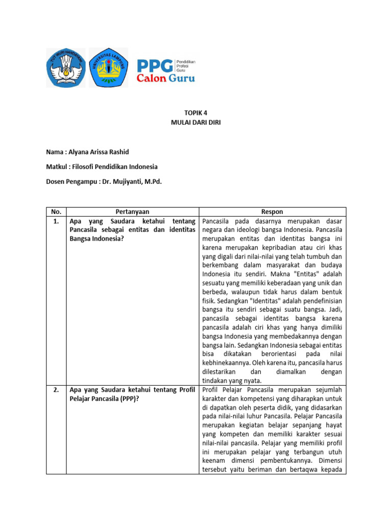 T4.1. Mulai Dari Diri - FPI - Alyana Arissa Rashid | PDF