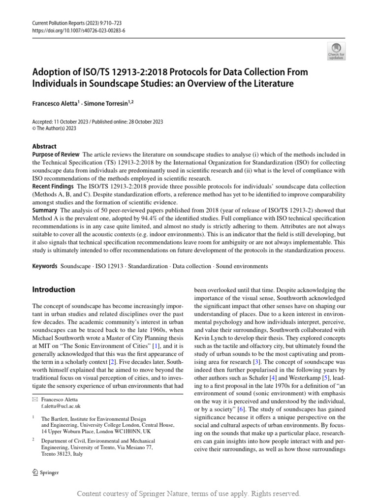 Adoption of ISOTS 12913-22018 Protocols For Data C | PDF | Systematic ...