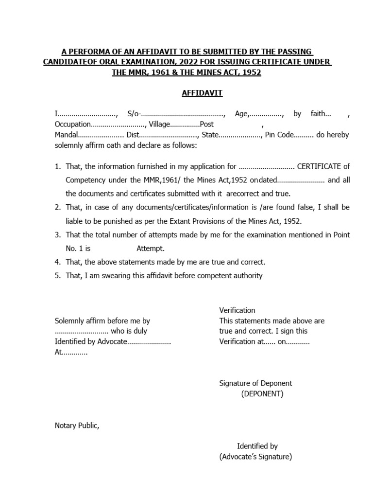 Affidavit Oral Instructions | PDF | Affidavit | Justice