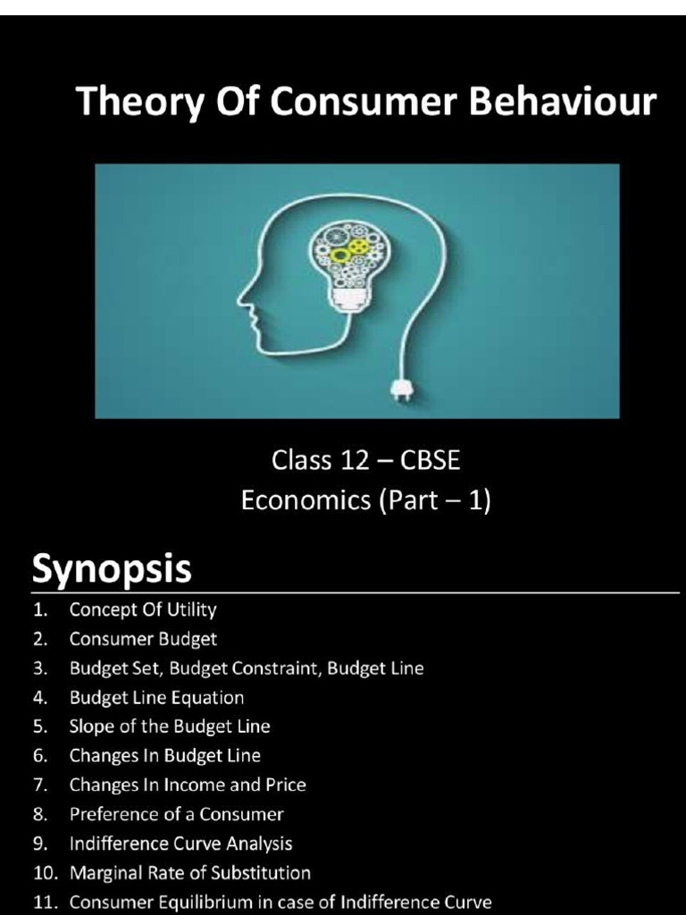 Chapter 2 Theory of Consumer Behaviour | PDF