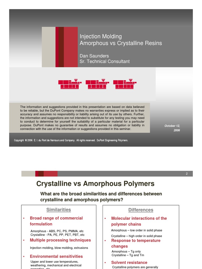 Amorphous Vs Crystalline Saunders 10 - 06 | PDF | Polymers | Casting ...