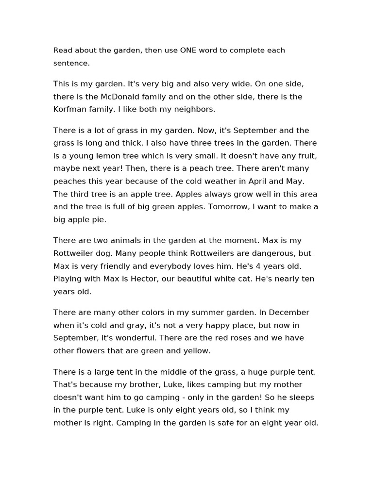 My Colorful Garden and Neighbors | PDF