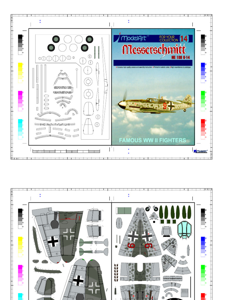 Messerschmitt Me 109 G-14 Model Guide | PDF | Knife | Empennage
