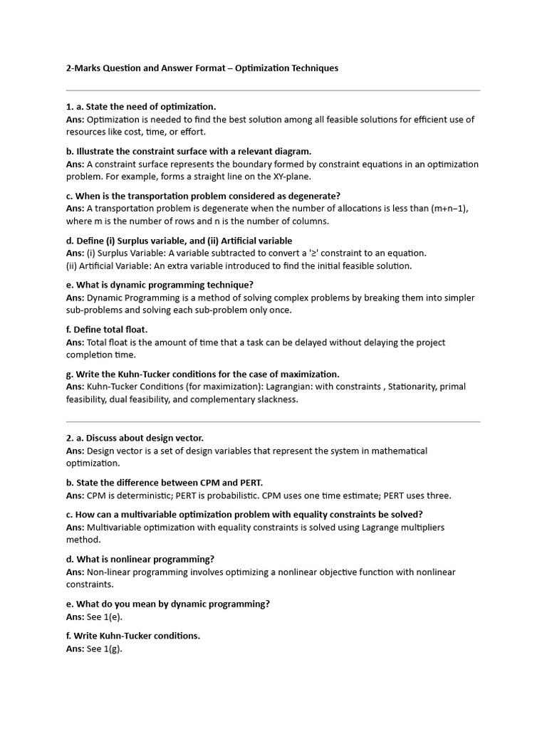 Fundamentals of Optimization Techniques | PDF | Algorithms And Data Structures | Applied Mathematics