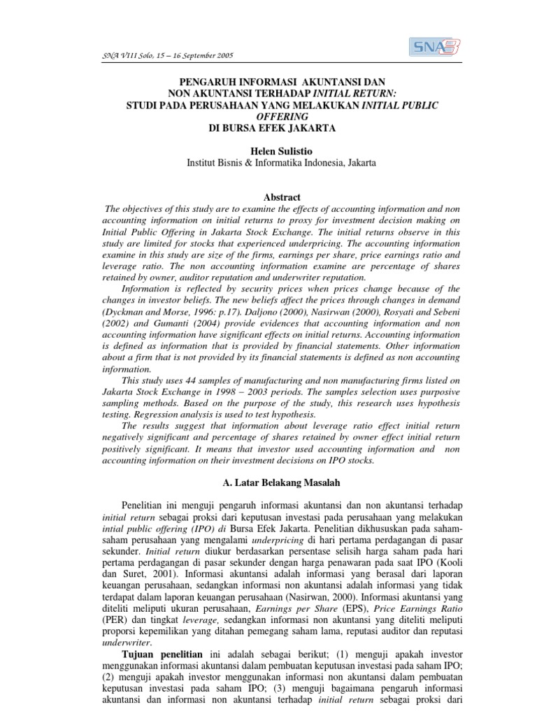 Initial Return | PDF