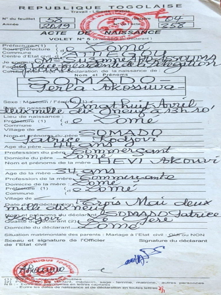 Naissance Somado | PDF