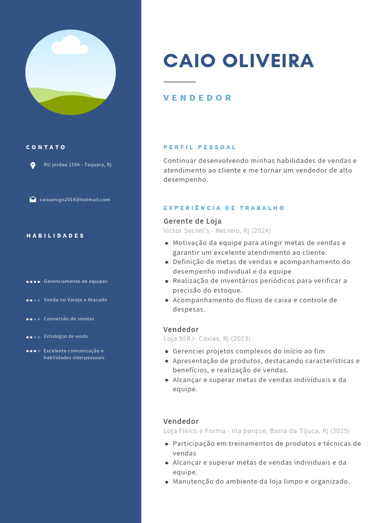 Currículo Caio Oliveira | PDF