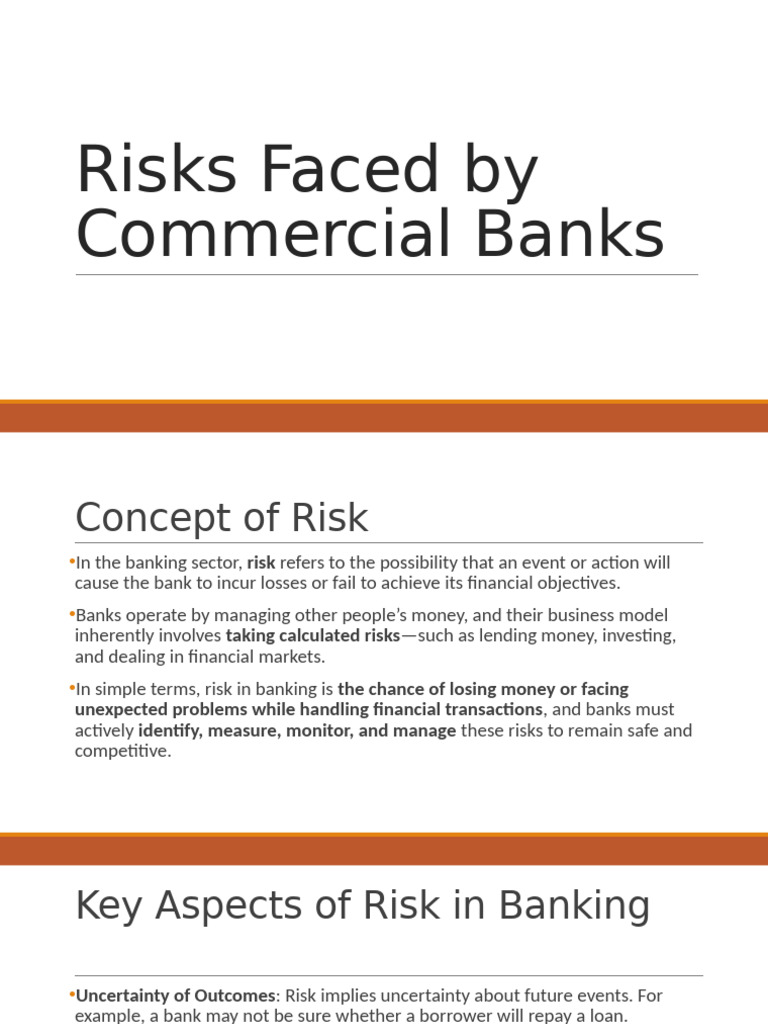 Commercial Banks Management Unit-2 Risks Faced by Commercial Banks ...