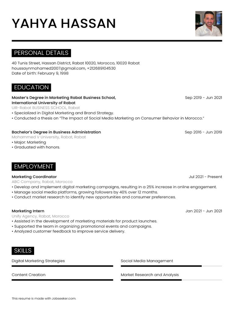 Resume Yahya Hassan | PDF