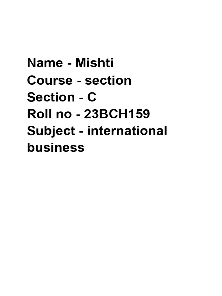 International Business Assignment | PDF | Economies | International ...