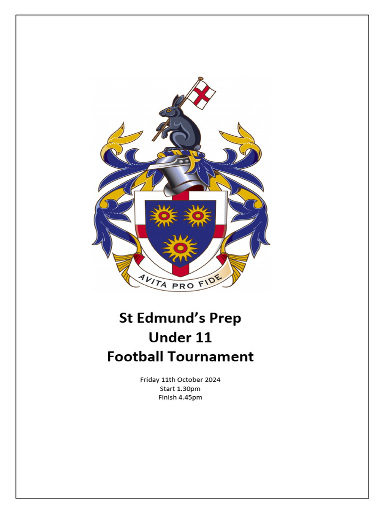 U11 Football Tournament Programme 2024 - Visiting Schools | PDF | Association Football | Sports