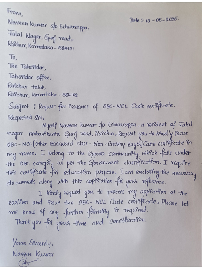 Self declaration letter | PDF