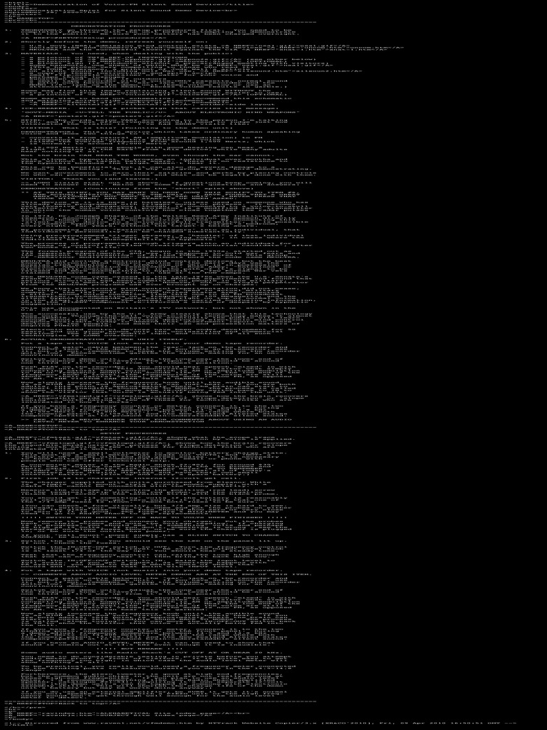 Silence Sound Device Demo | PDF | Frequency Modulation | Fuse (Electrical)