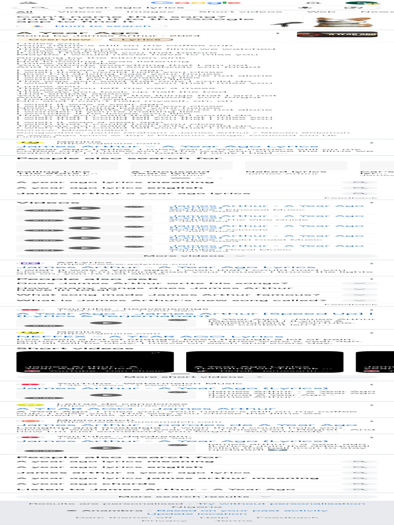 A Year Ago Lyrics - Google Search | PDF | Recorded Music
