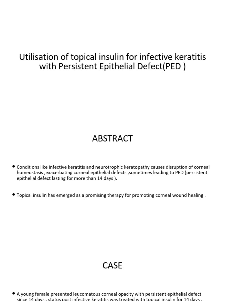 Topical Insulin Post Inf Ker | PDF