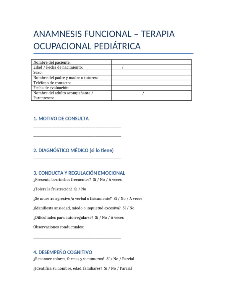 Anamnesis Pediatrica Tabla Compacta | PDF