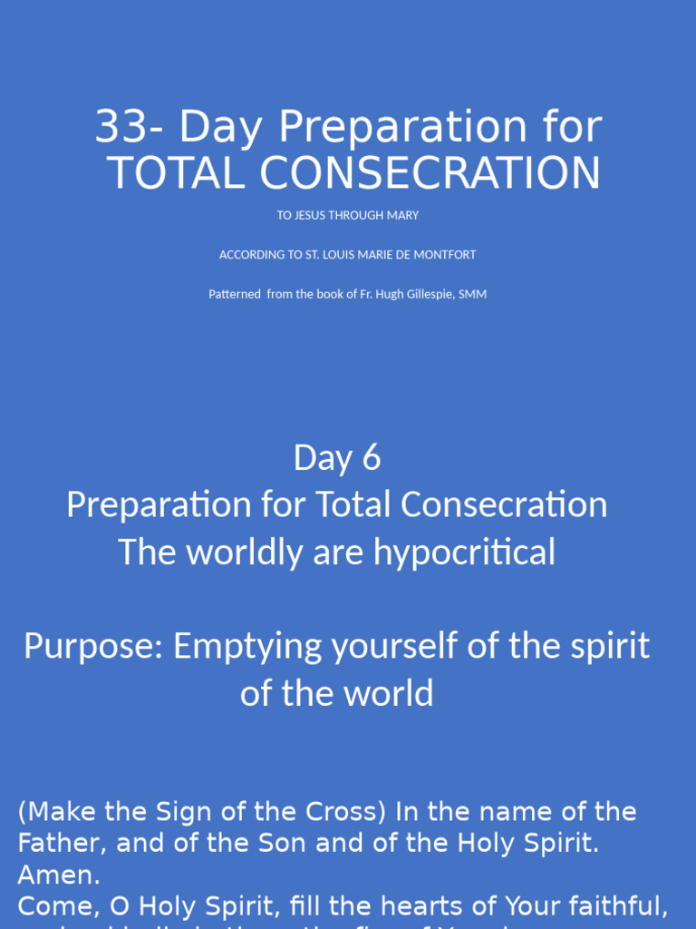 Day 6: Total Consecration Prep Guide | PDF | Mary, Mother Of Jesus | Jesus