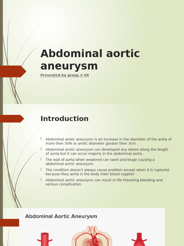 Abdominal Aortic Aneurysm | PDF | Interventional Radiology | Aorta