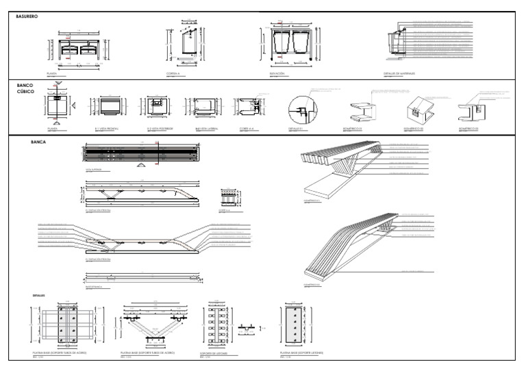 Ejemplo - Detalle Mobiliario | PDF | Rieles | Materiales