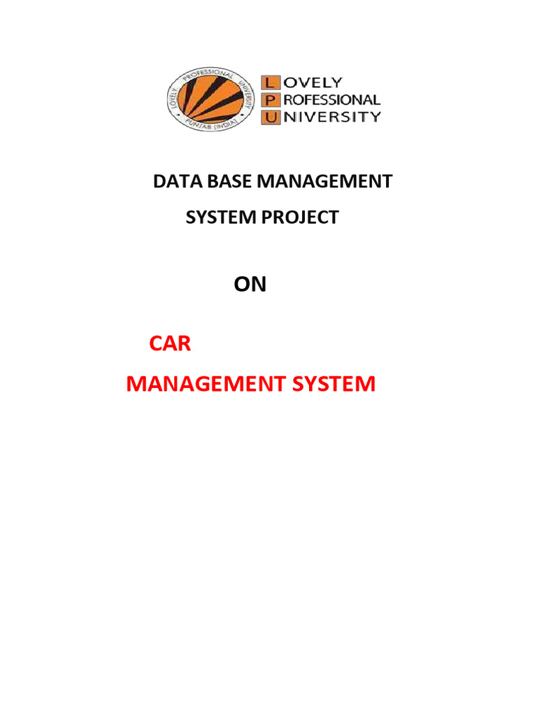 Car Management System Project | PDF | Databases | Sql