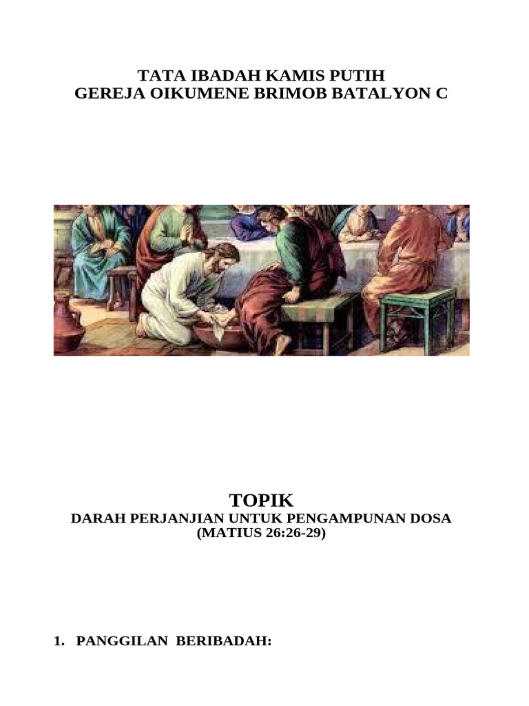 Ibadah Kamis Putih: Pengampunan Dosa | PDF