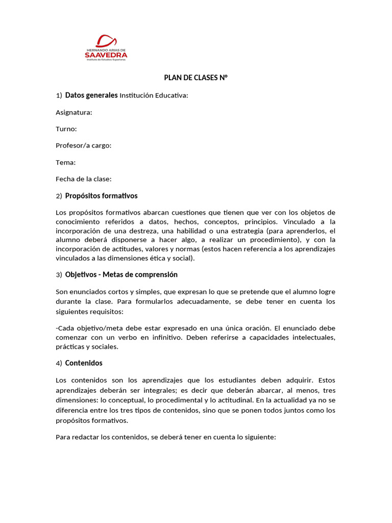 Guía para Armar El Plan de Clases | PDF | Maestros | Evaluación