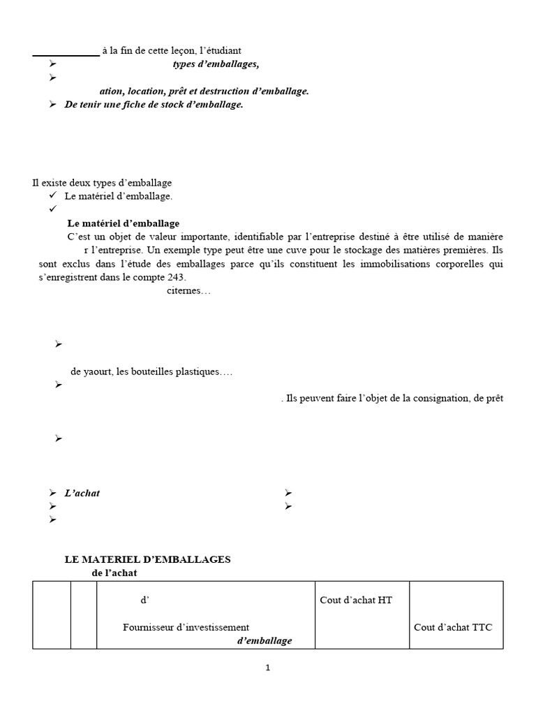 Traitement Comptable des Emballages | PDF | Taxe sur la valeur ajoutée ...