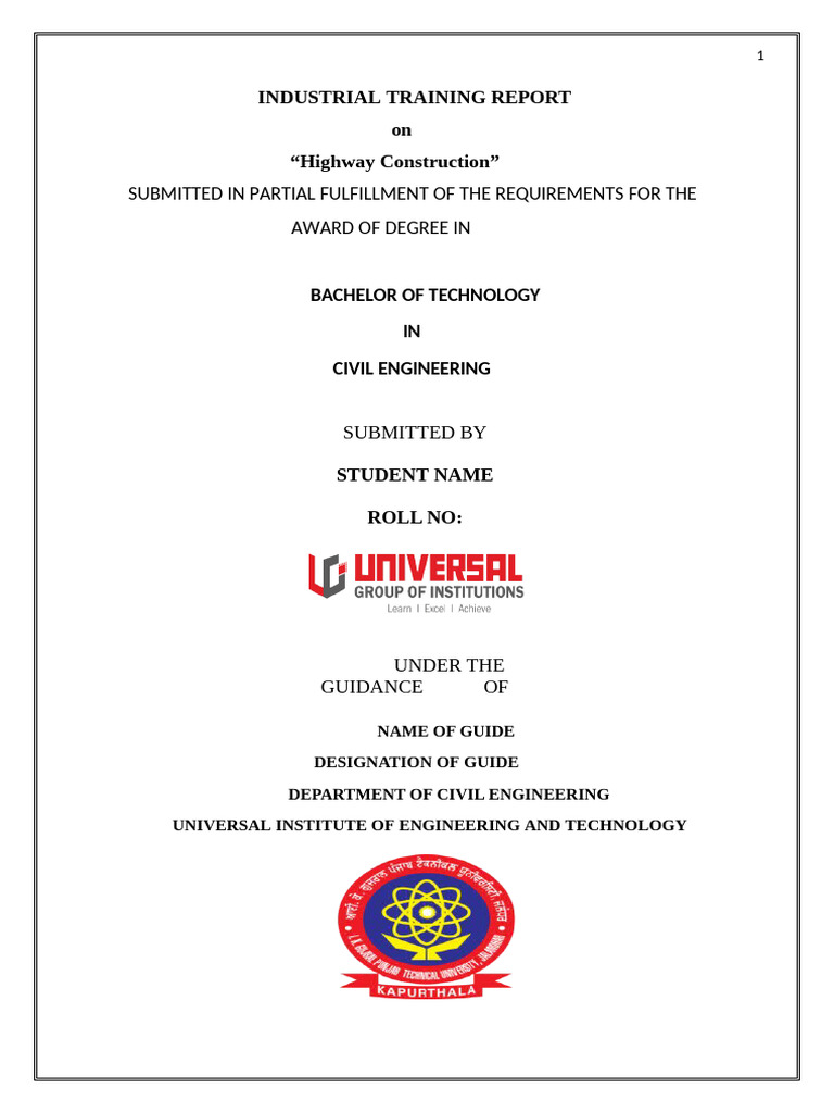 Adarsh Sharma Training Report | PDF | Road | Cycling Infrastructure