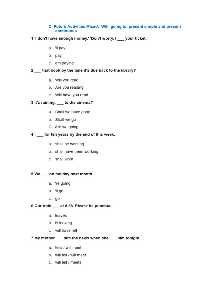 2.5 U7 C Future Activities Mixed | PDF