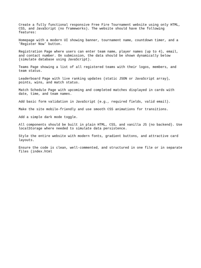 Free Fire Prompt | PDF