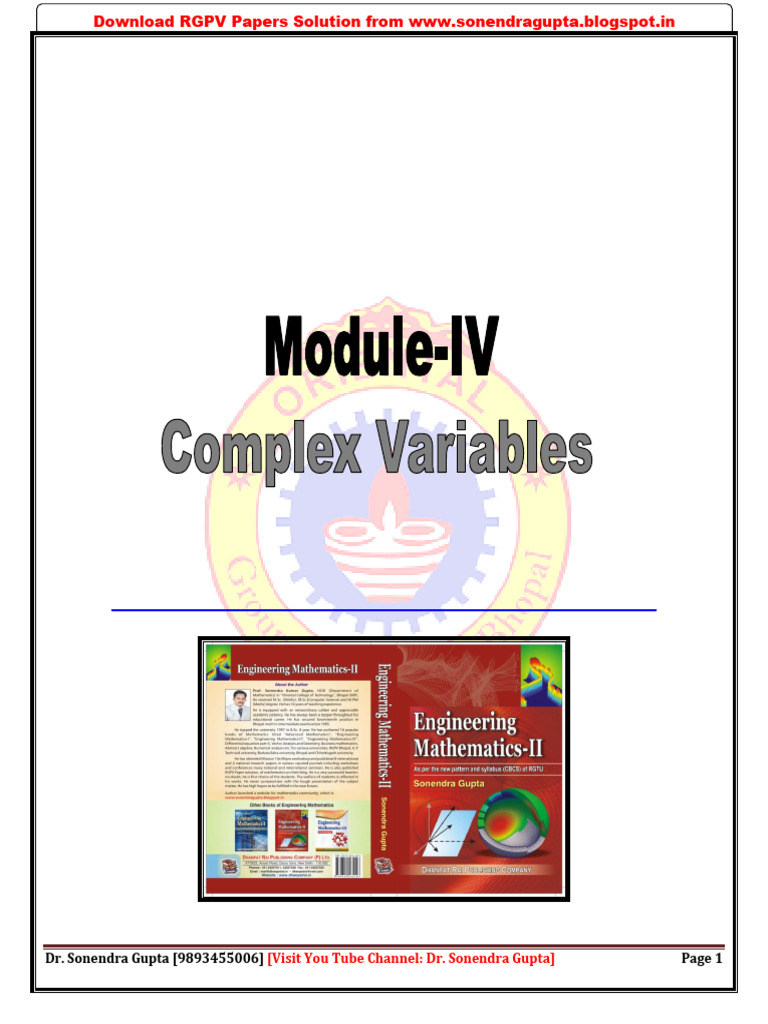Sonendra Gupta - OCT Module 4 | PDF | Complex Analysis | Analysis