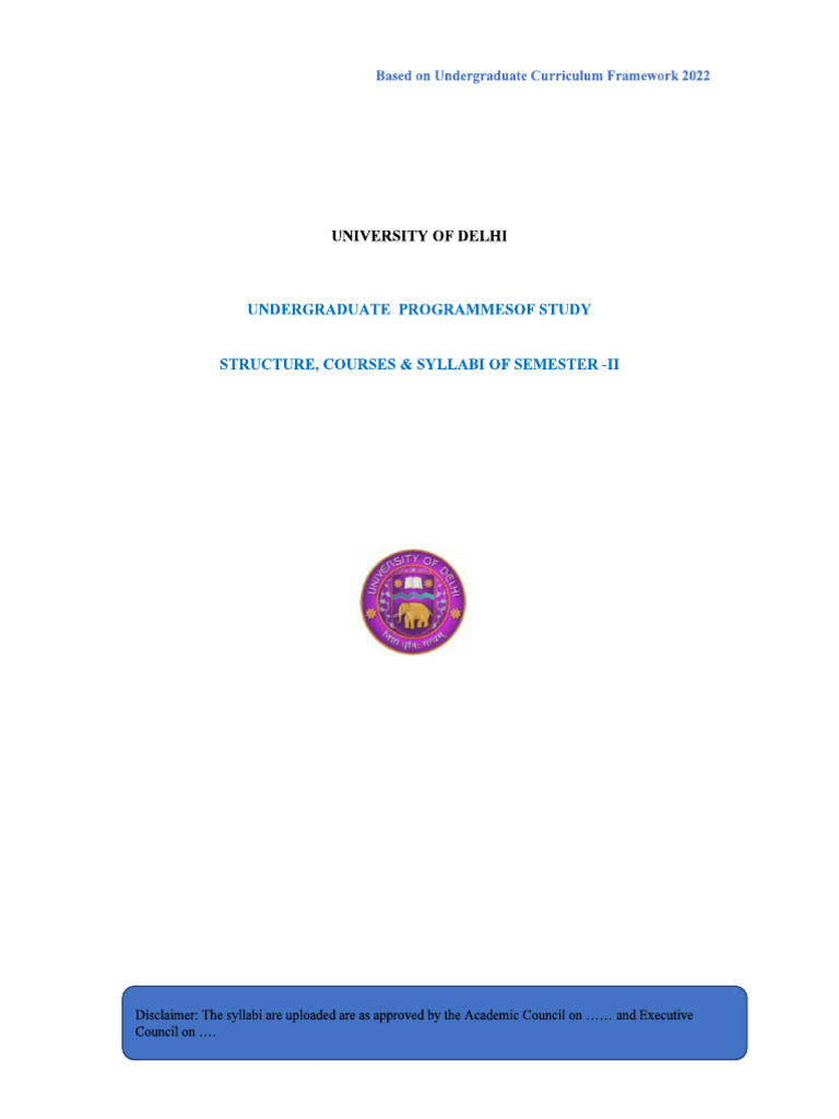 BA Hons Syllabus NEP SEM 2 | PDF