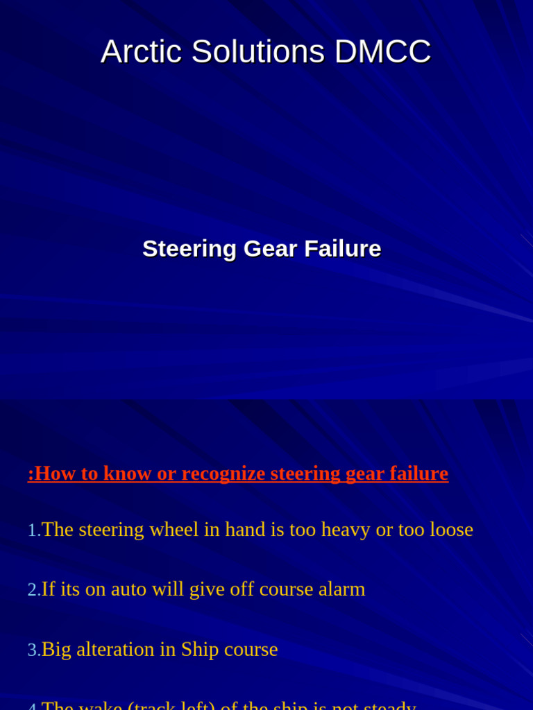 14.steering Gear Faliure - AY | PDF