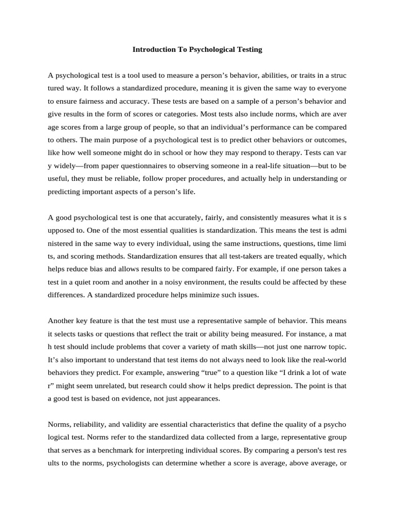 Understanding Psychological Testing Basics | PDF | Intelligence ...