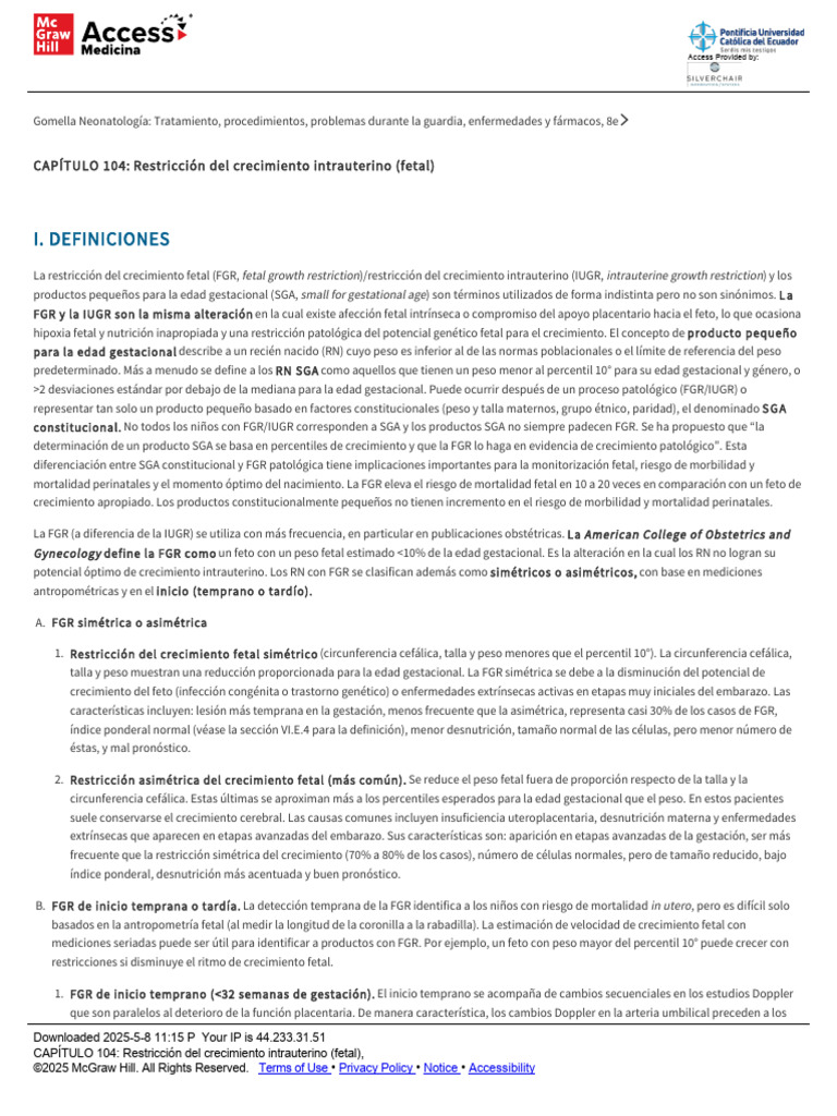 Restricción del Crecimiento Fetal: FGR y SGA | PDF | Feto | Placenta