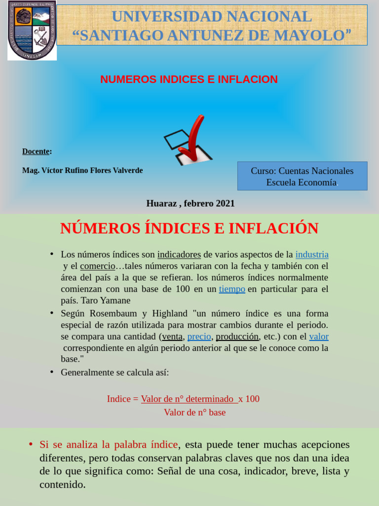 Números Índices y su Aplicación Económica | PDF | Costo de la vida ...