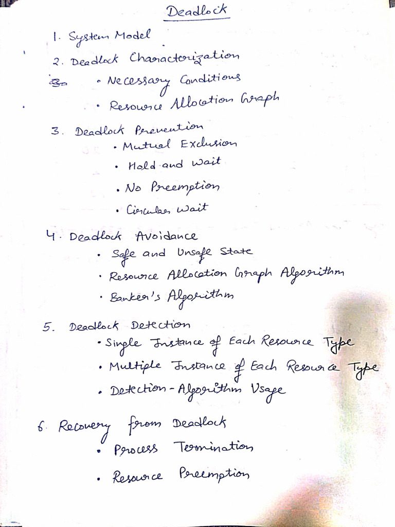 DEADLOCK Os Unit 3 | PDF