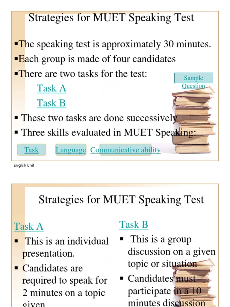 8727259 Muet Speaking Strategies | English Language | Speech