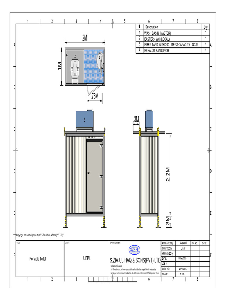 Portable Toilet Dimensions Overview | PDF