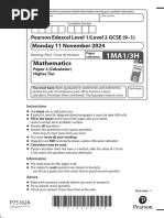 Edexcel GCSE Maths Paper 1 Higher 2025 | PDF | Area